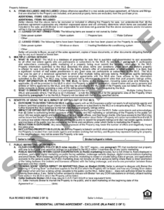 Sample Listing Agreement - Room Real Estate