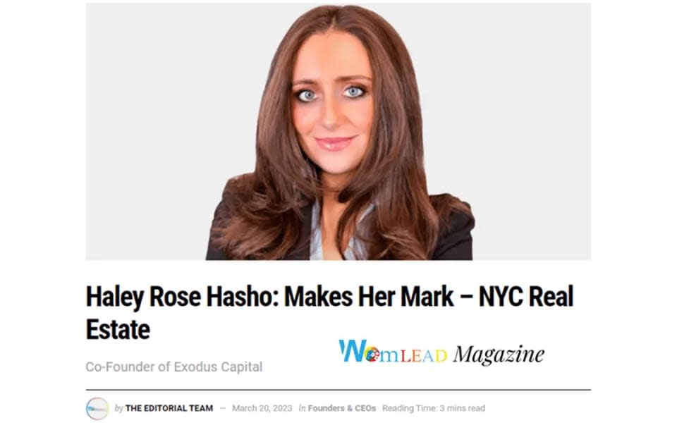 About Haley Hasho | Exodus Capital | New York Investment Firm