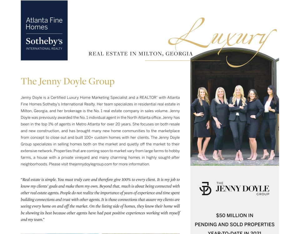 Architectural Digest | Press | The Jenny Doyle Group | Milton, GA Real Estate Team