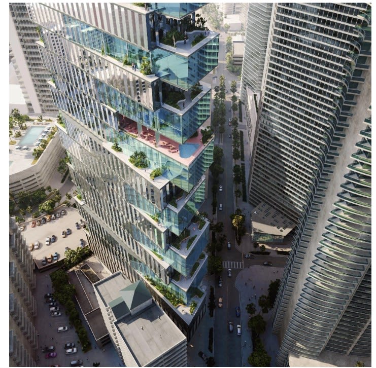 May 2024 23-story mixed-use tower, dubbed Babylon Racquet Club, near ...