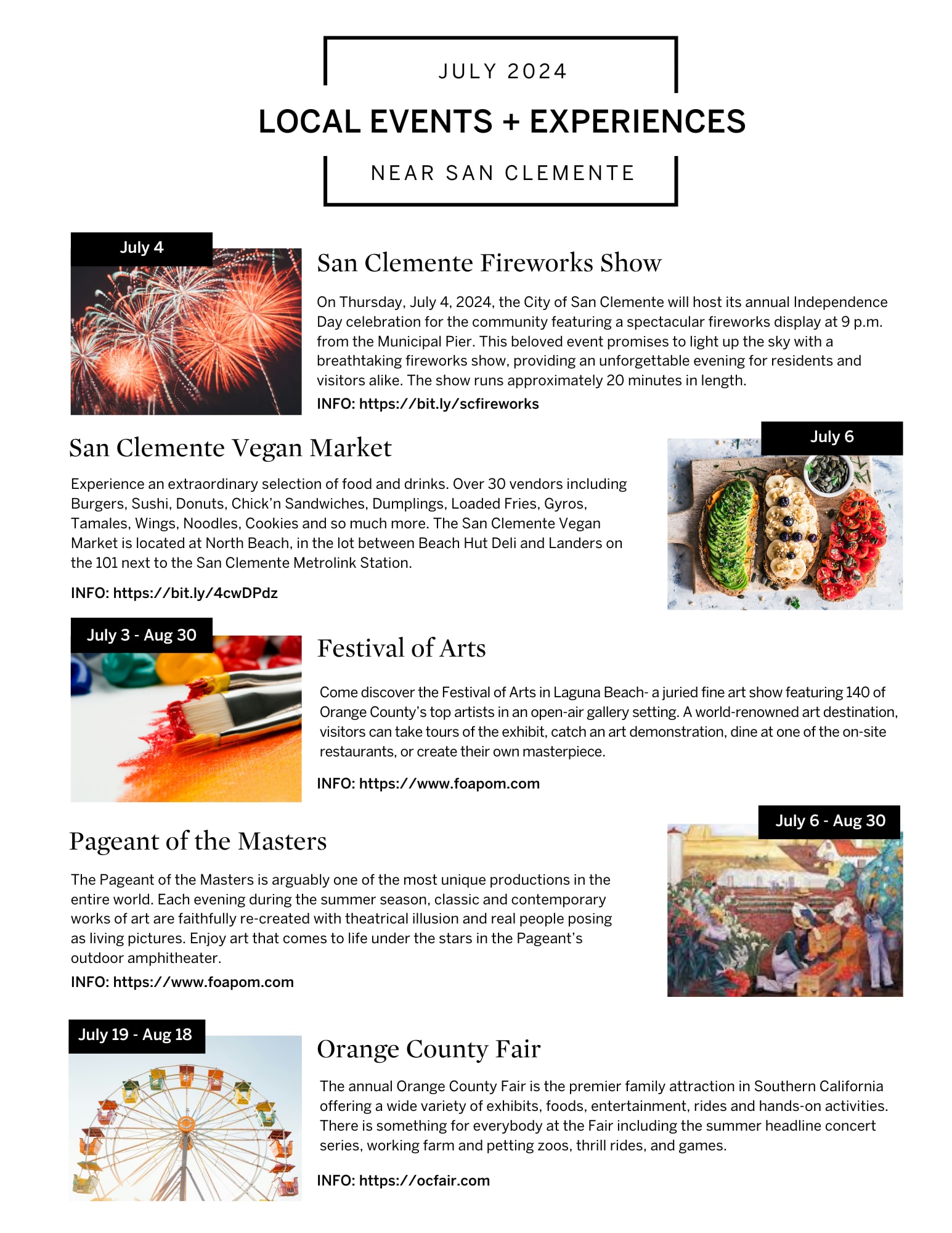 July 2024 Calendar of Events | Echelberger Group