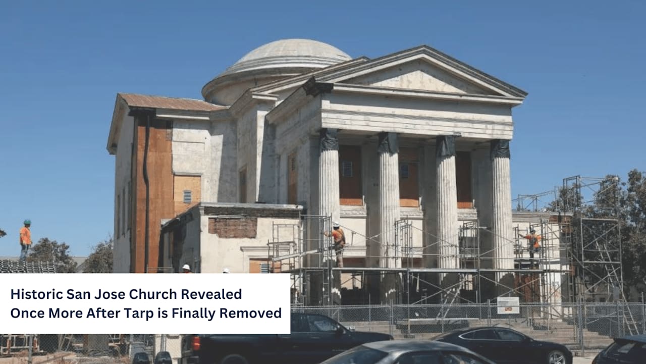 Historic San Jose Church Revealed Once More After Tarp is Finally Removed