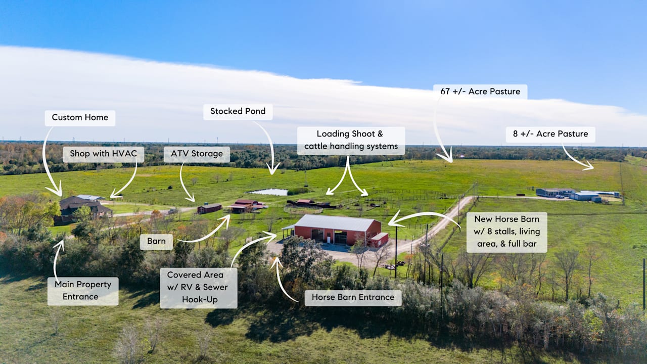 Custom Home on a Horse and Cattle Ranch South of Houston in Manvel ...