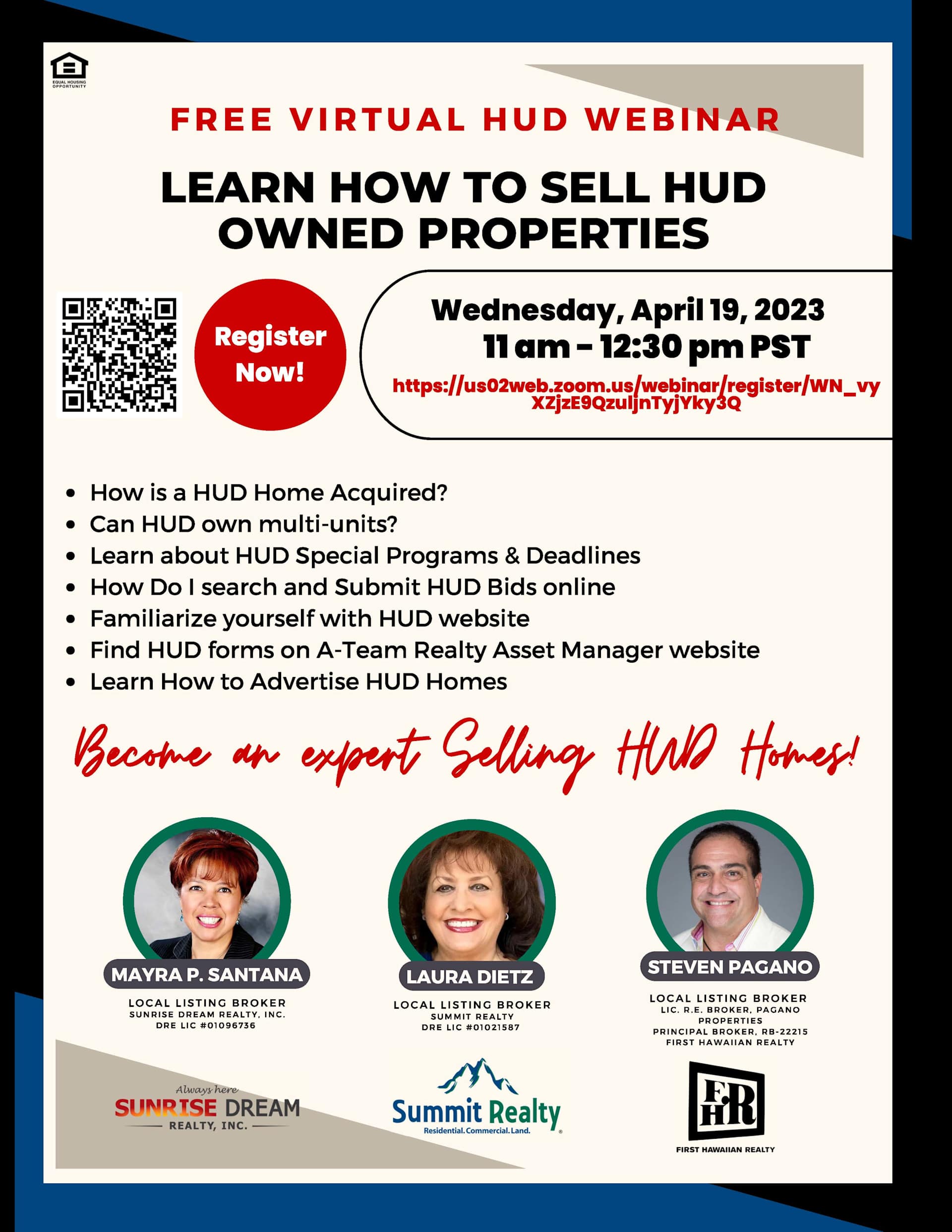 FREE Webinar! Learn to Sell HUD Owned Properties