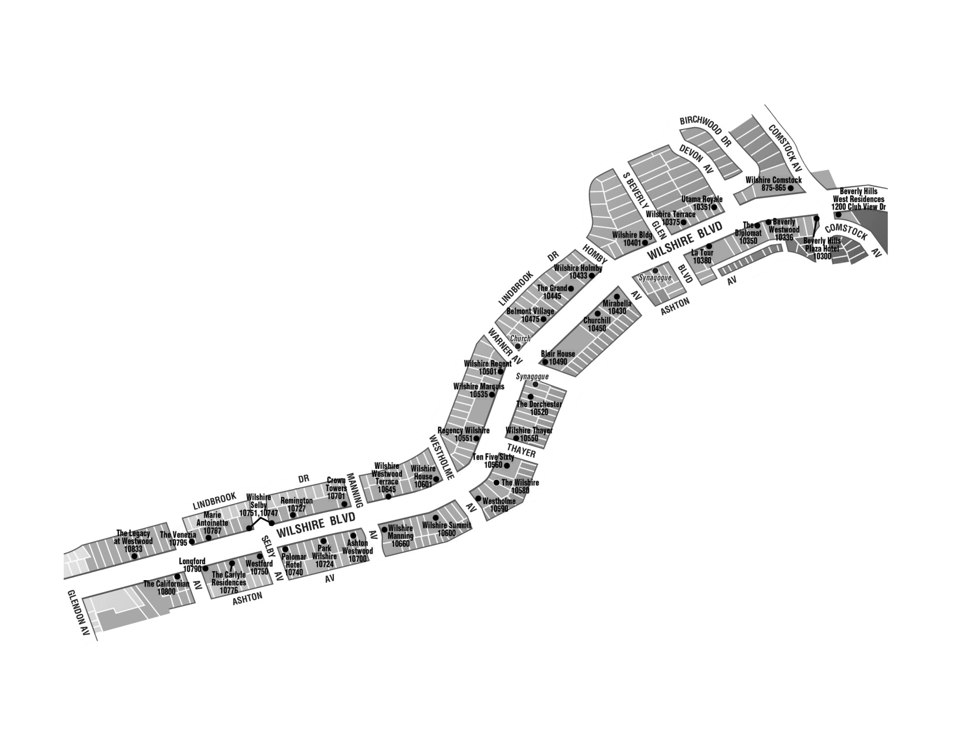 Wilshire Corridor Interactive Map | Condos on Wilshire | Tregg Rustad ...