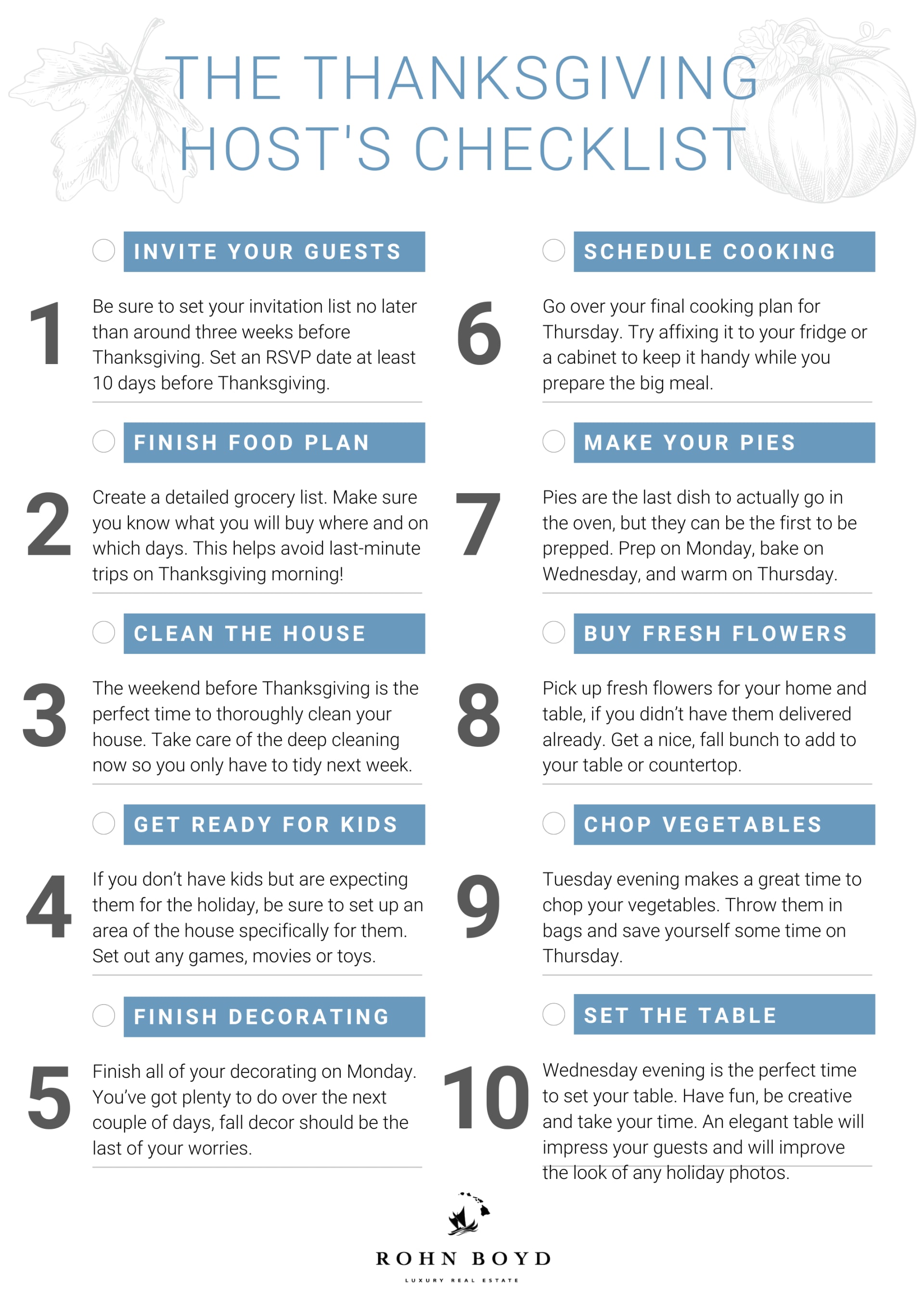 Thanksgiving Checklist