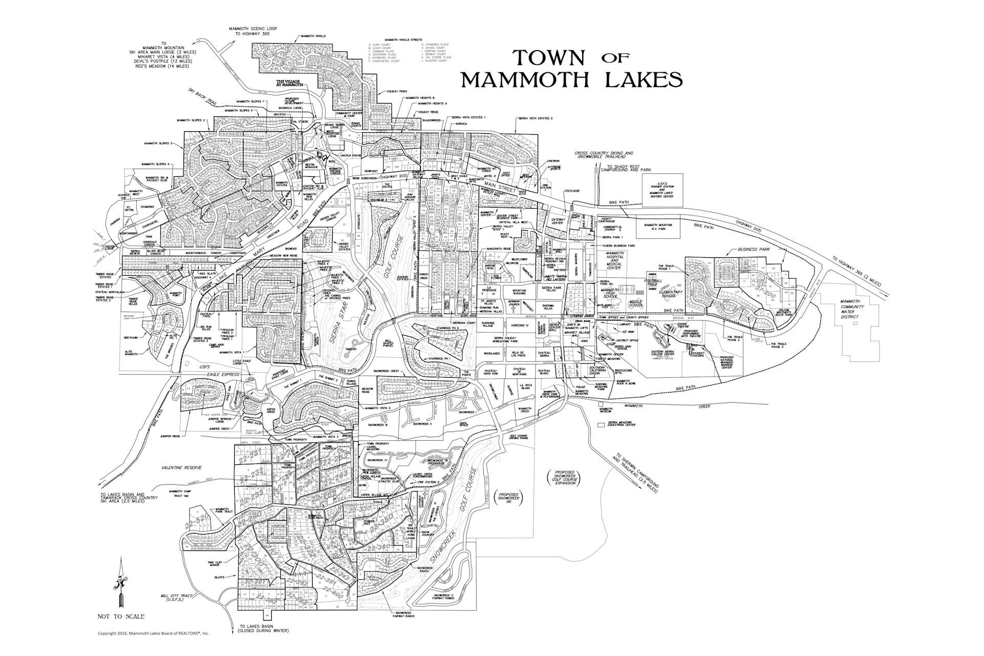 Mammoth Lakes CA Town Map