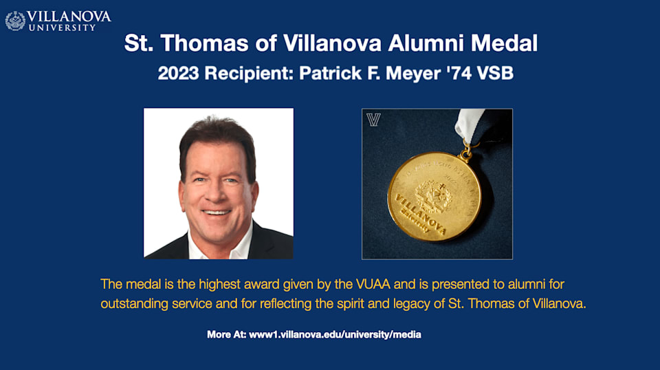 Patrick Meyer ’74 VSB to Receive 2023 St. Thomas of Villanova Alumni Medal
