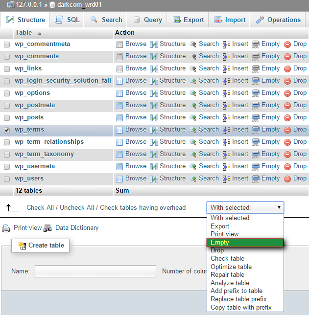 How To Truncate MySQL Tables In SiteWorx Nexcess