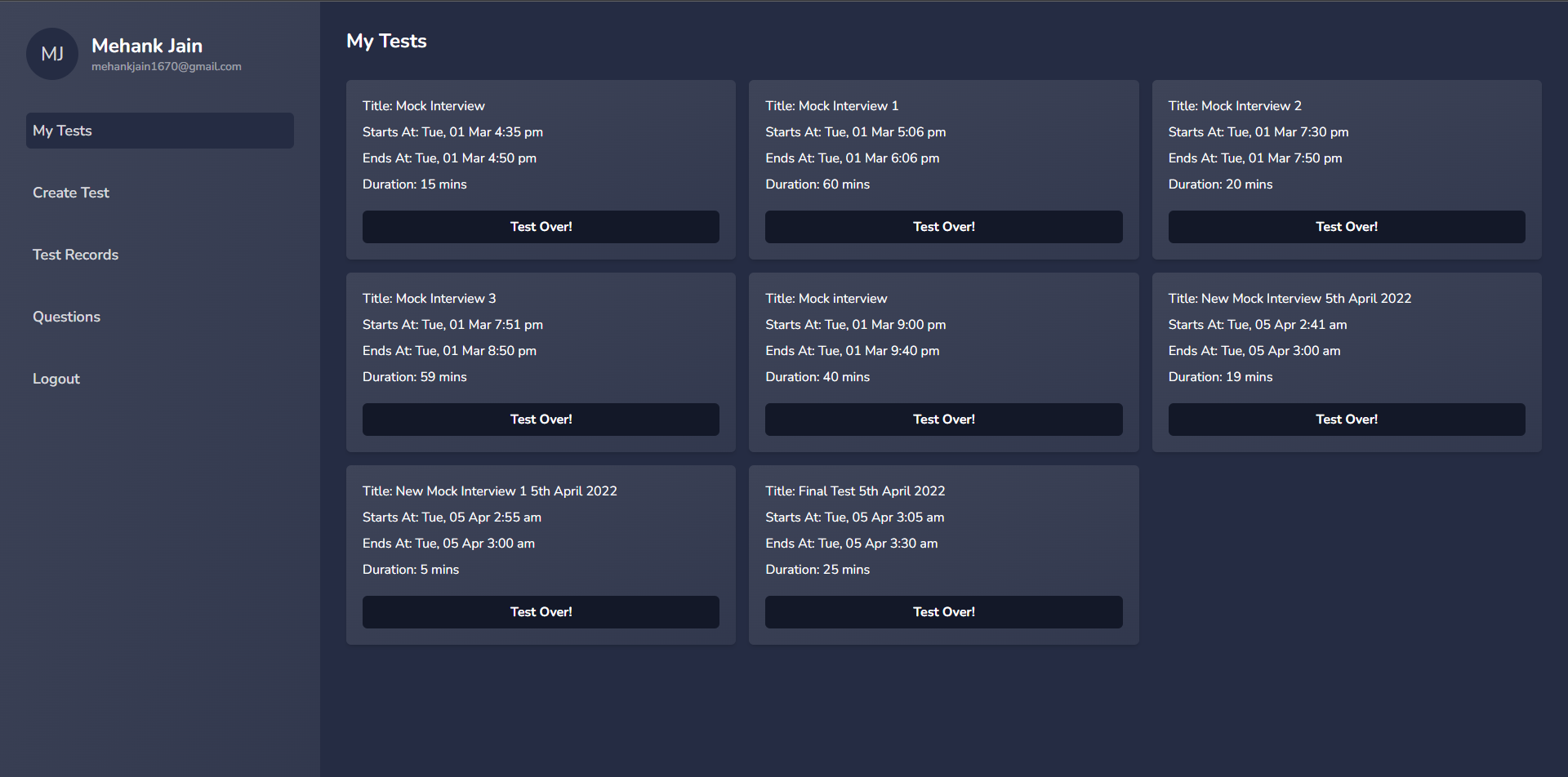 GitHub - MehankJain16/Online-Exam-System