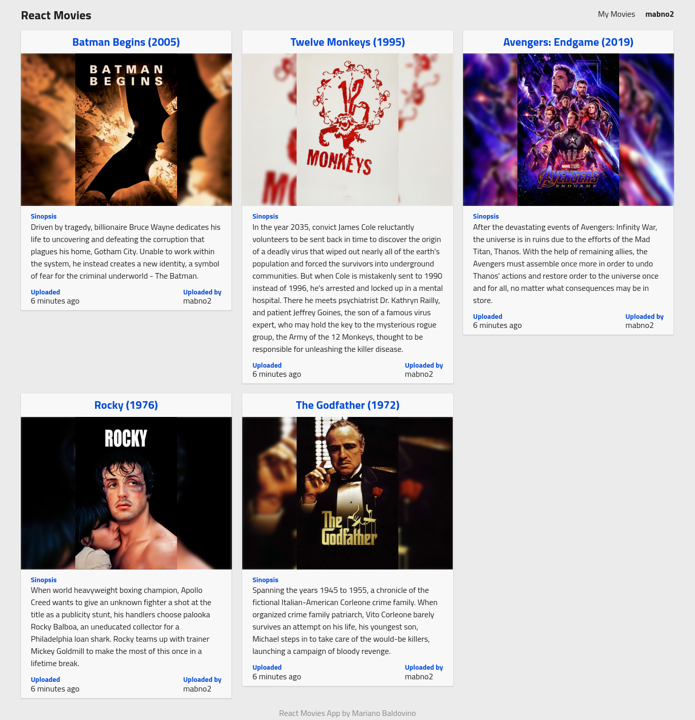 GitHub - mabno/react-movies: MERN Stack App of Movies CRUD with Login system
