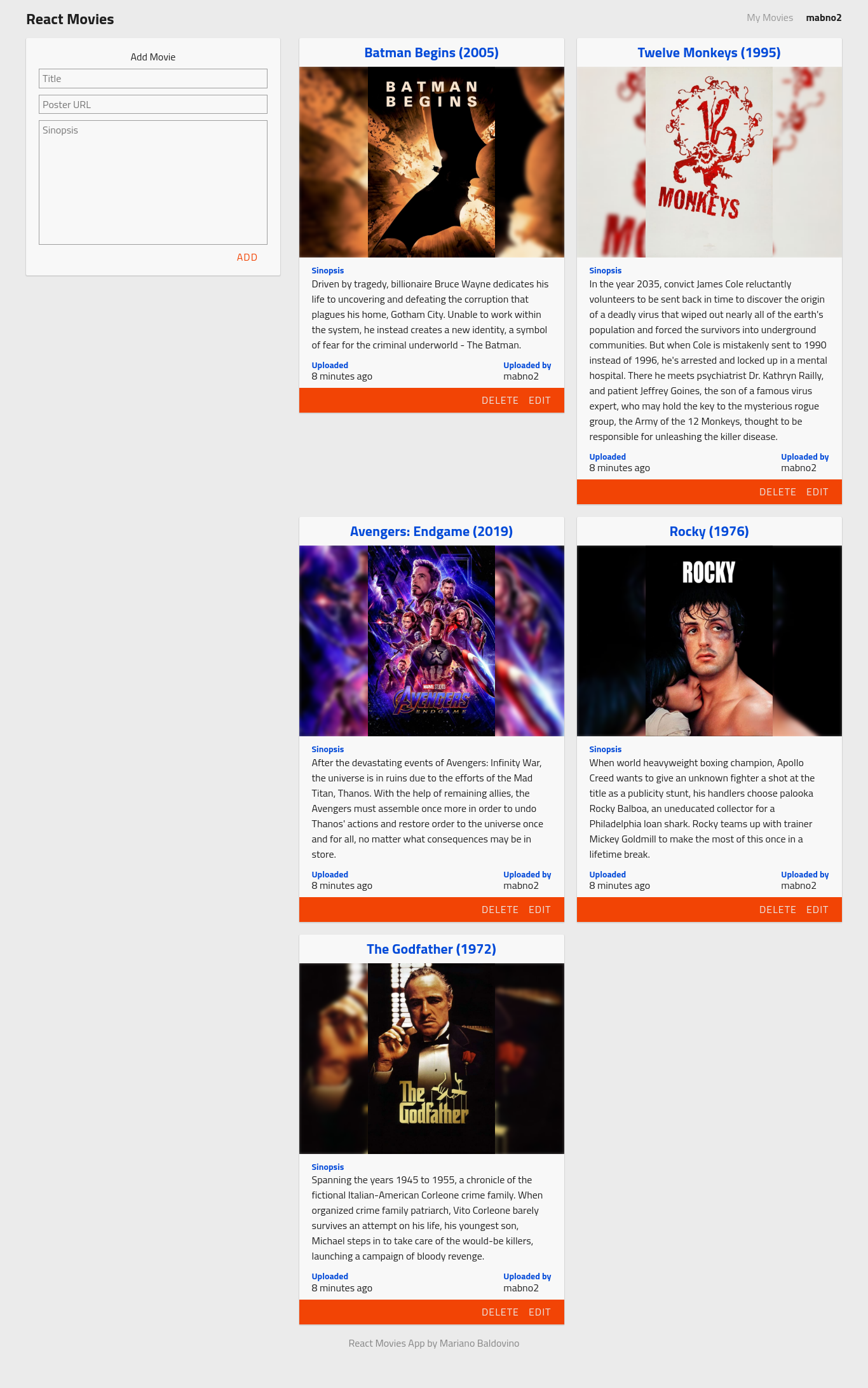 GitHub - mabno/react-movies: MERN Stack App of Movies CRUD with Login system