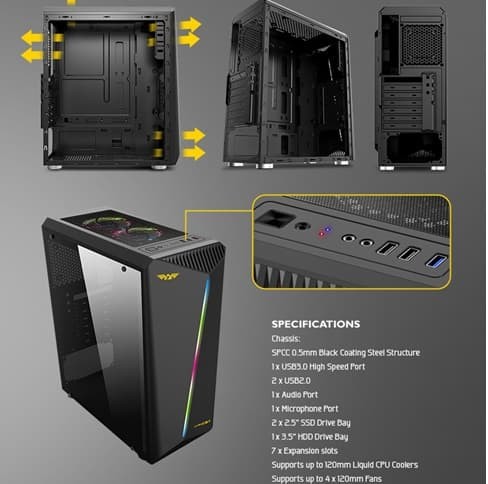 Jual Jual Armaggeddon Kagami K1 -Rgb Excellent Gaming Case- Black ...
