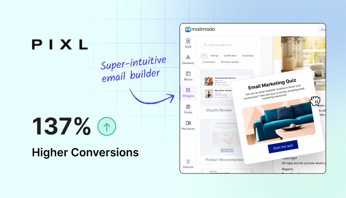 Pixl gets 137% Higher Conversions with Mailmodo