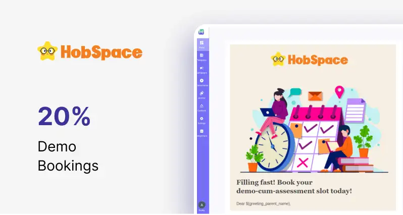 HobSpace gets a 20% Demo Sign-ups by Enabling Bookings inside Email ...