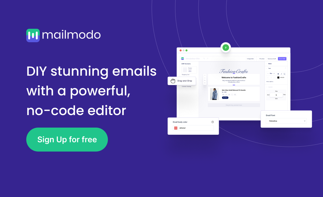 Create HTML & AMP Emails With Our WYSIWYG Email Editor