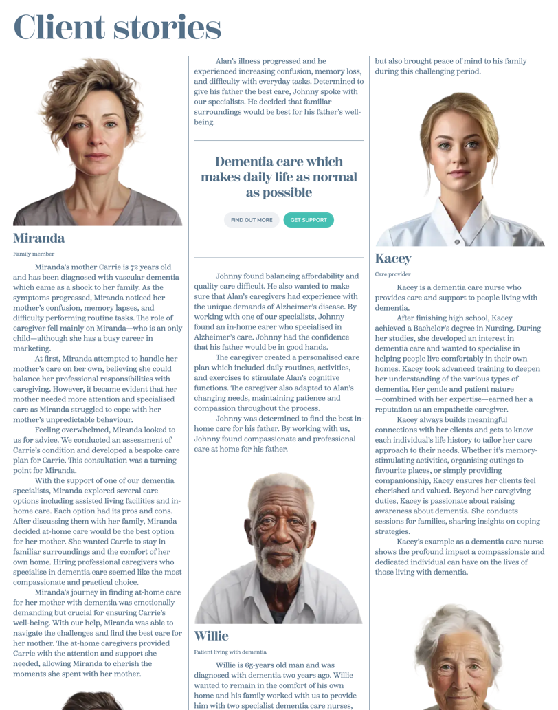 Website design project for Dementia Care Solutions | Stuff & Nonsense