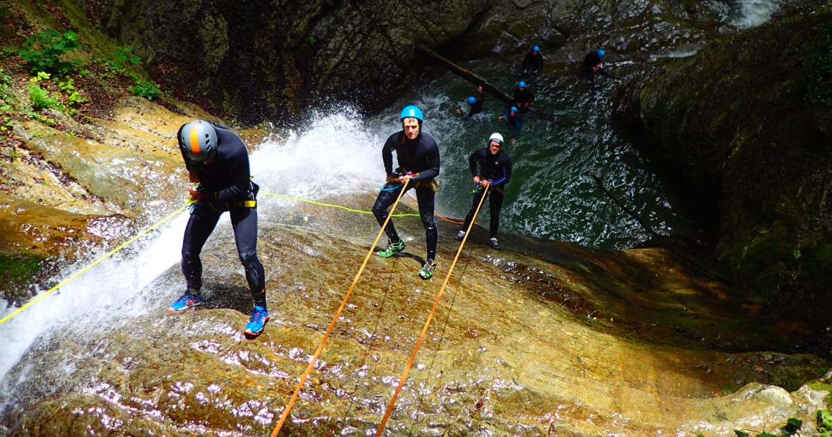 Angon canyon | Classic descent - Canyon of Angon near Annecy, Haute ...