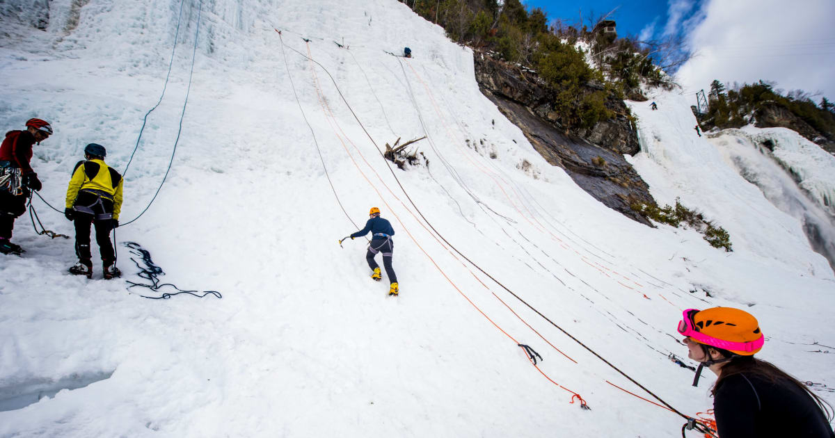 Ice Climbing Initiation in Montmorency Falls Park, Quebec City | Manawa
