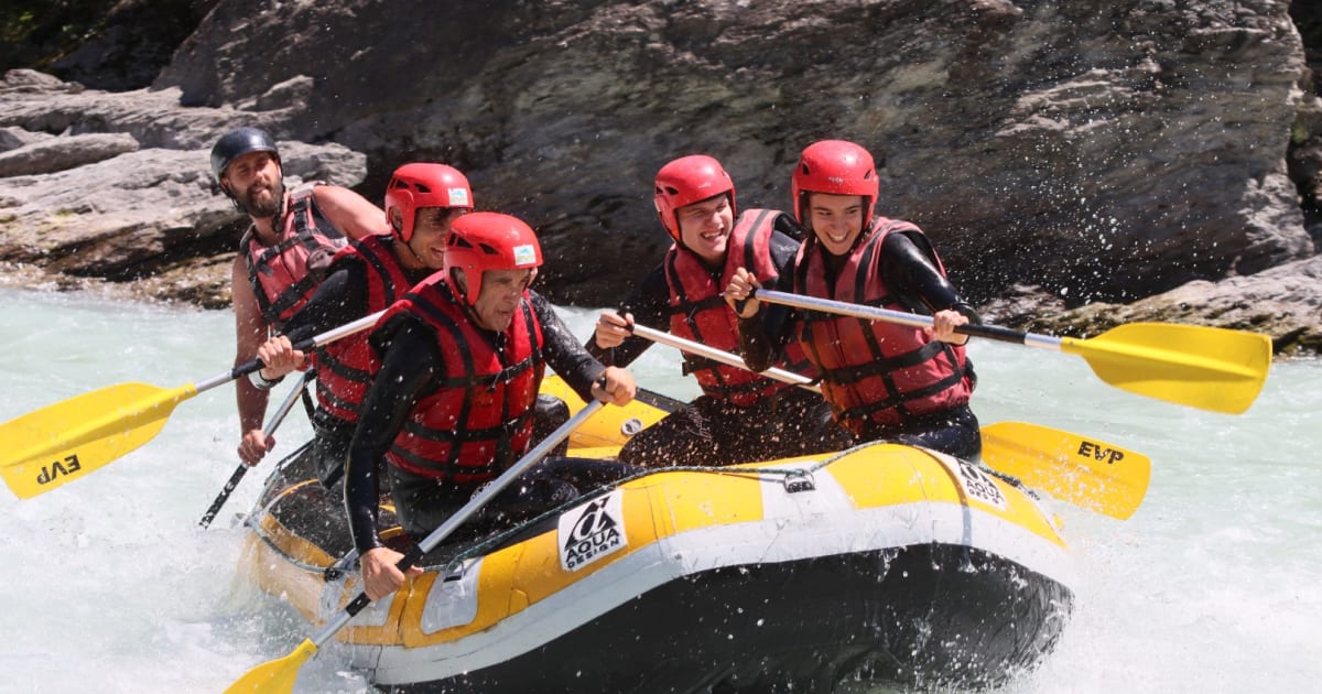 Discovery descent - mini raft - Rafting down the Durance River between ...