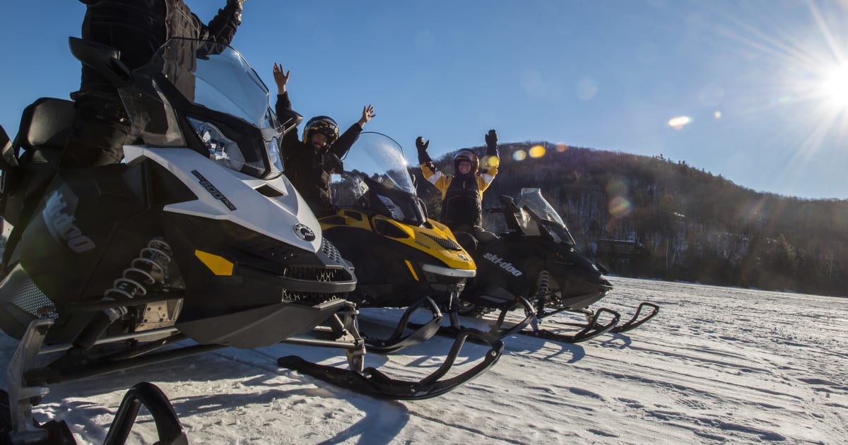 Guided Snowmobile Ride on Lake Morency near Montreal | Manawa