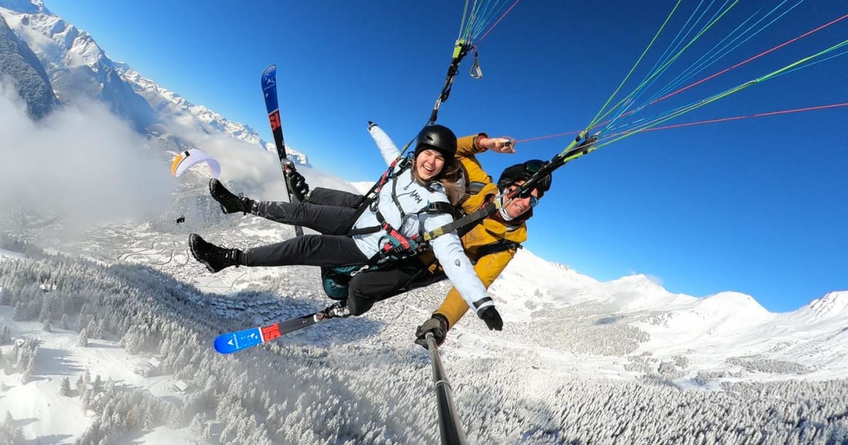 Vol d'hiver en parapente en tandem au-dessus de Verbier | Manawa