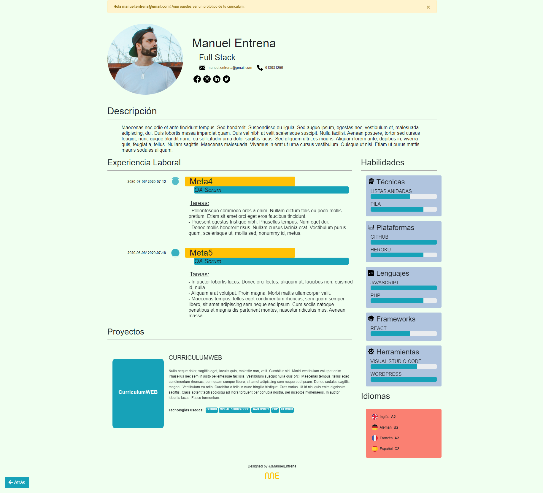 GitHub - Manuelentrena/curriculumWEB: Aplicación web que genera tu curriculum vitae en formato web.