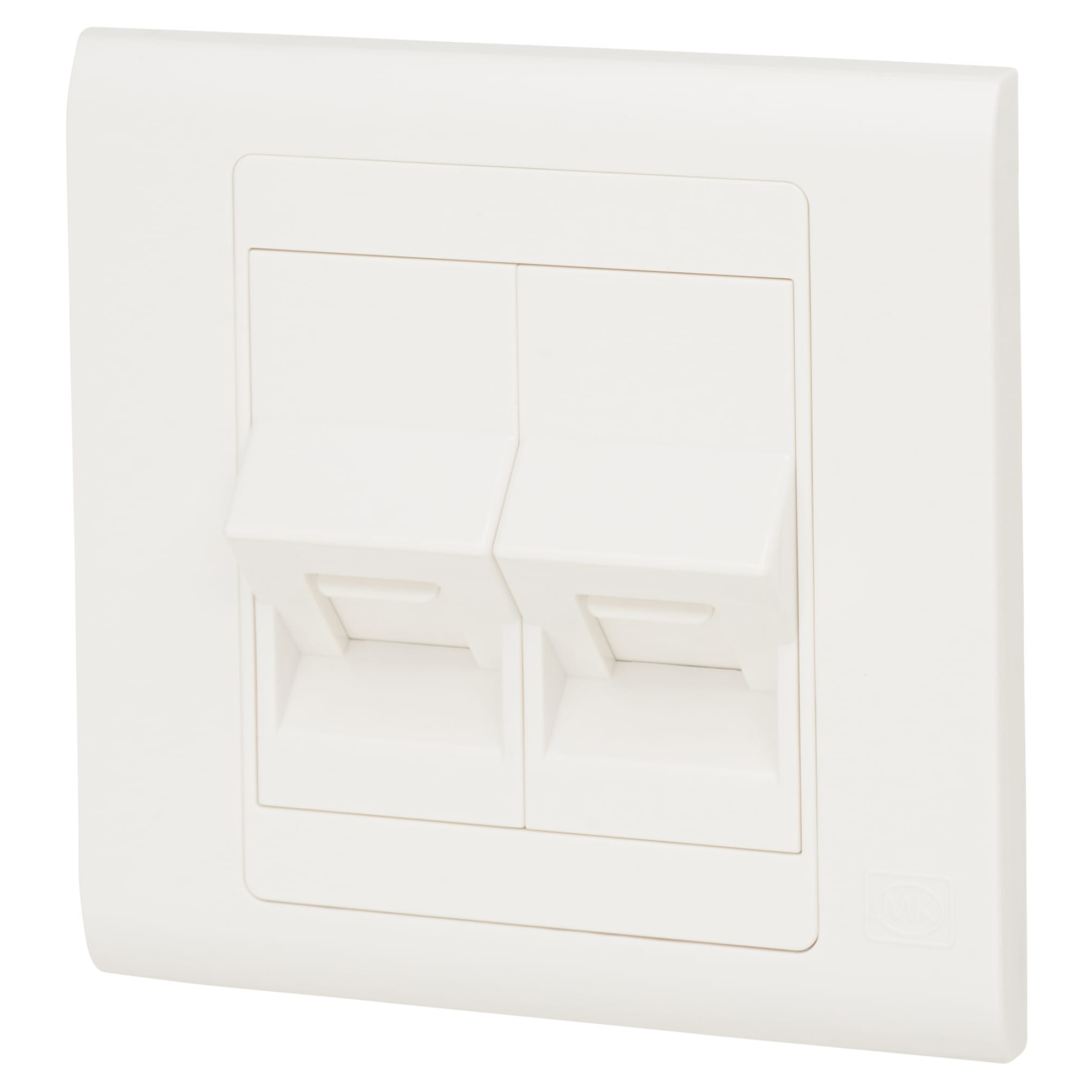 MK Essentials 1 Gang Double RJ45 CAT6 Data Socket - White ...