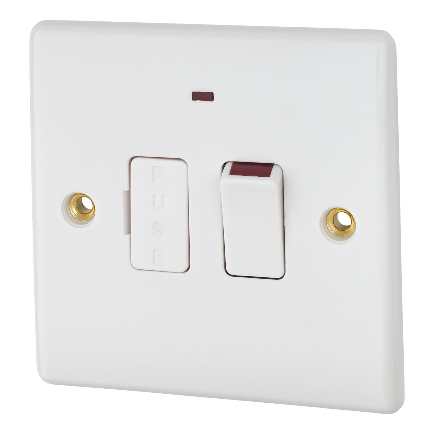 13A Switched And Fused Spur With Indicator - White - Round Edge ... 13A Switched And Fused Spur With Indicator - White - Round Edge ...