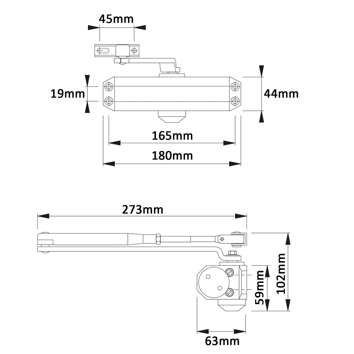 Touchpoint Budget Tubular Latch - 78mm Case - 57mm Backset - Square ...