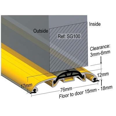 Stormguard SG100 Threshold - 2000mm - Silver | IronmongeryDirect | Same ...