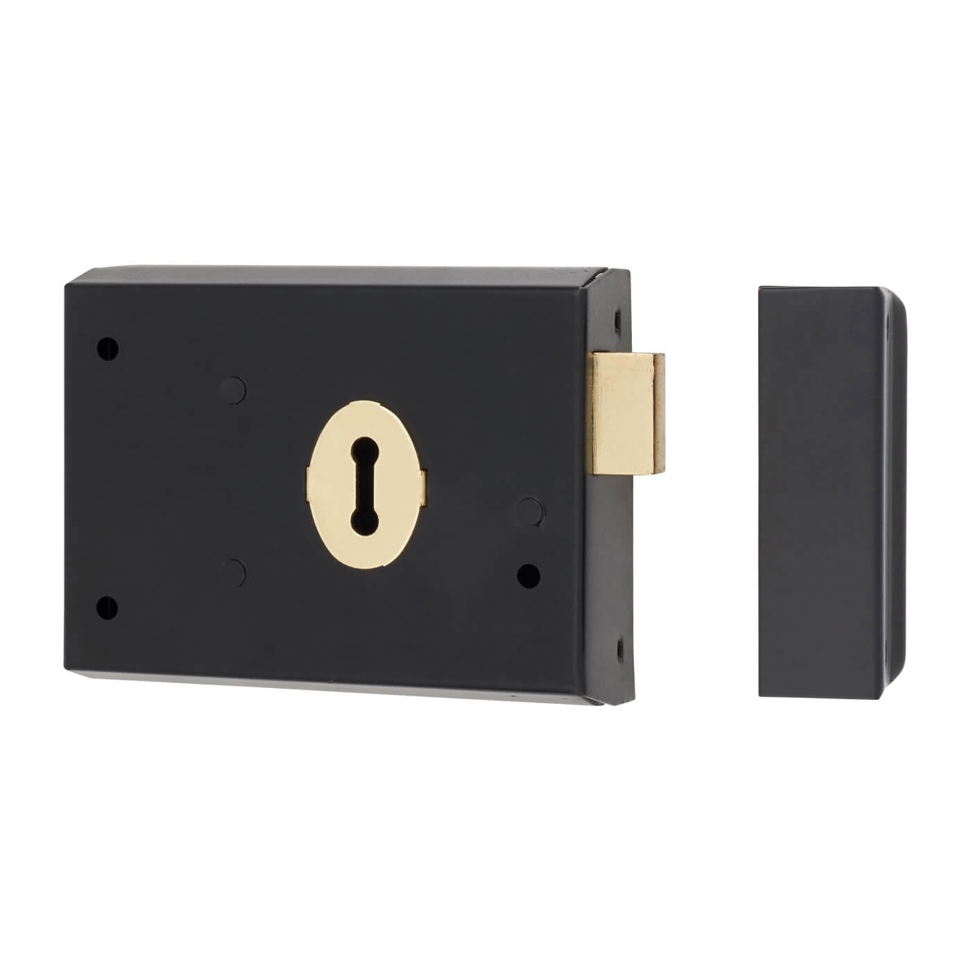 Olde Forge Rim Lock - Deadlock - Antique Black Iron | IronmongeryDirect ...