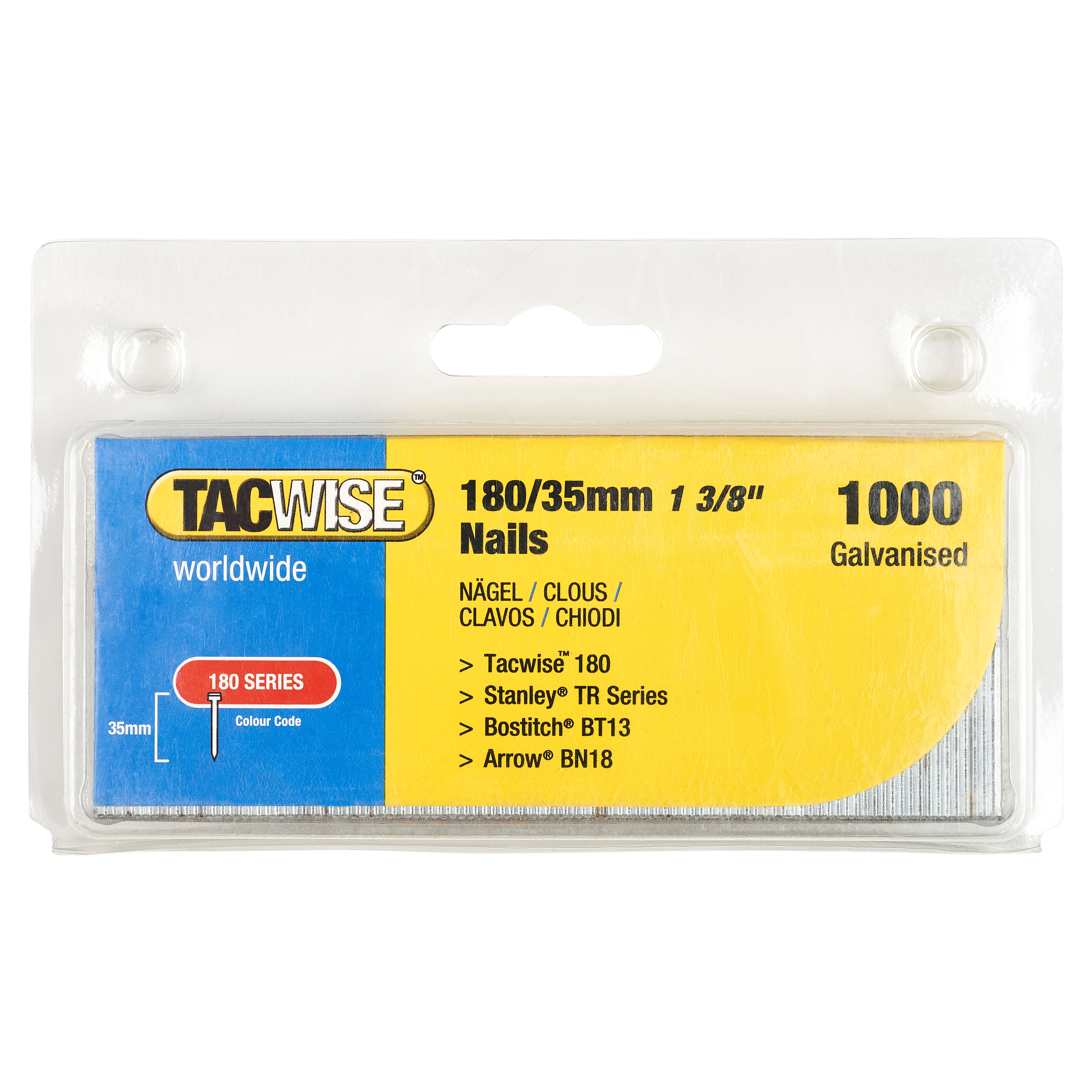 Tacwise 180 Series Nails - 18 Gauge - 35mm Nails - Galvanised - Pack ...