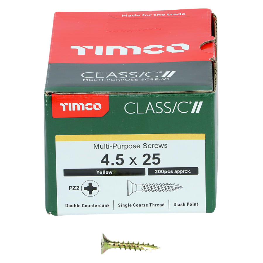 TIMCO Classic Woodscrew - 4.5 x 25mm - Pack of 200 | IronmongeryDirect | Same Day Despatch