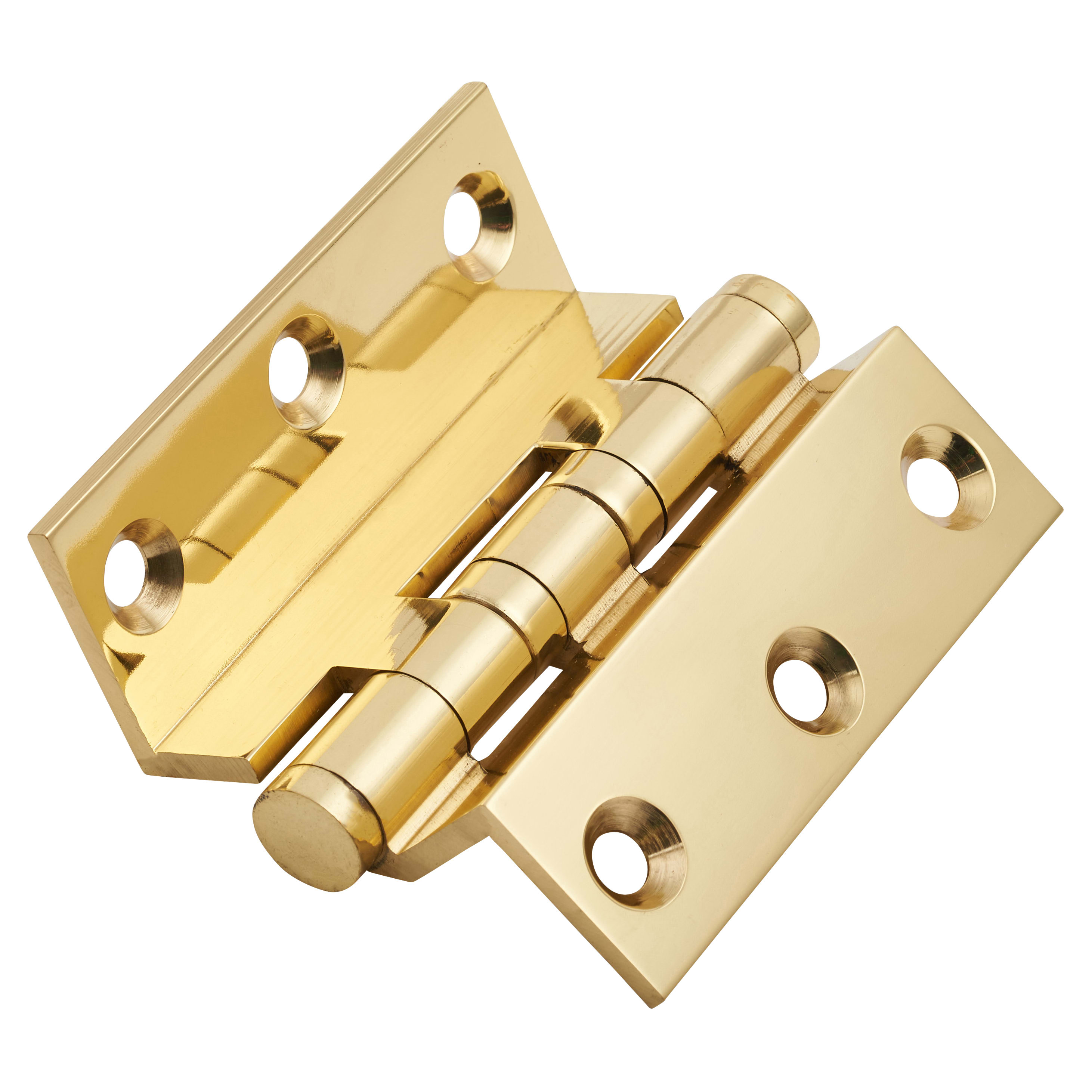 Cranked Ball Race Hinge 75 x 3mm Polished Brass | IronmongeryDirect ...
