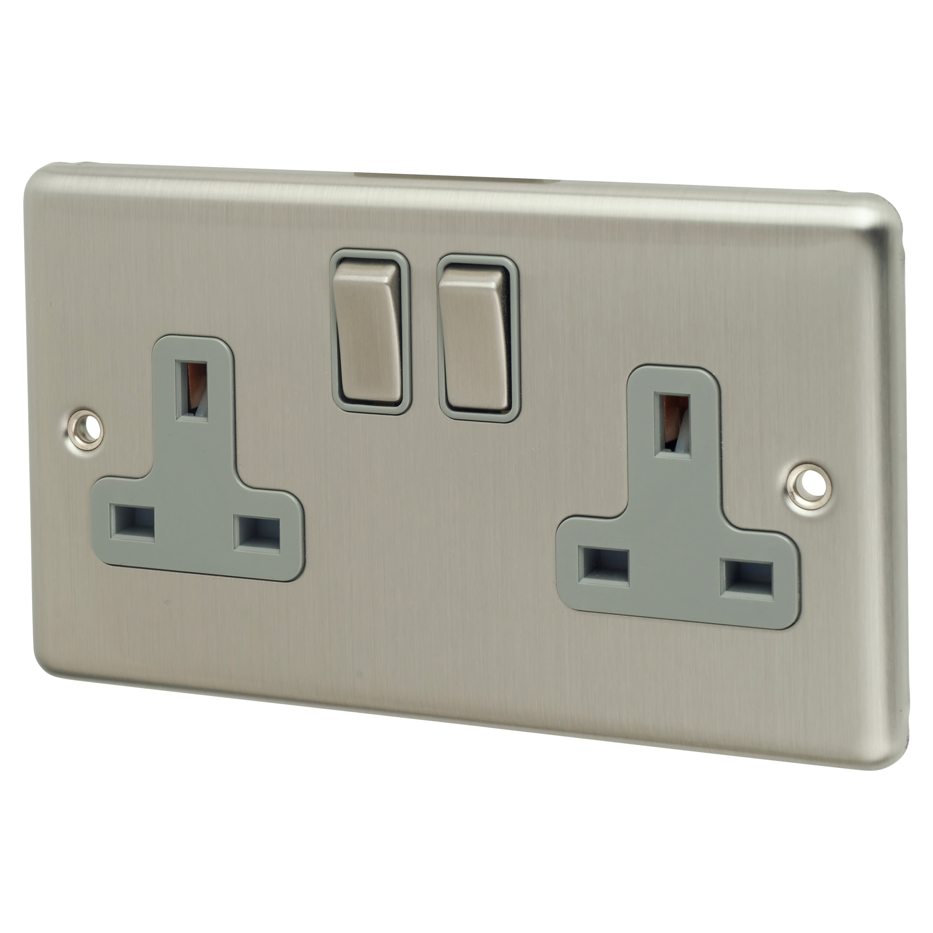 Eurolite Enhance Decorative 13A 2 Gang Double Pole Switched Socket ...