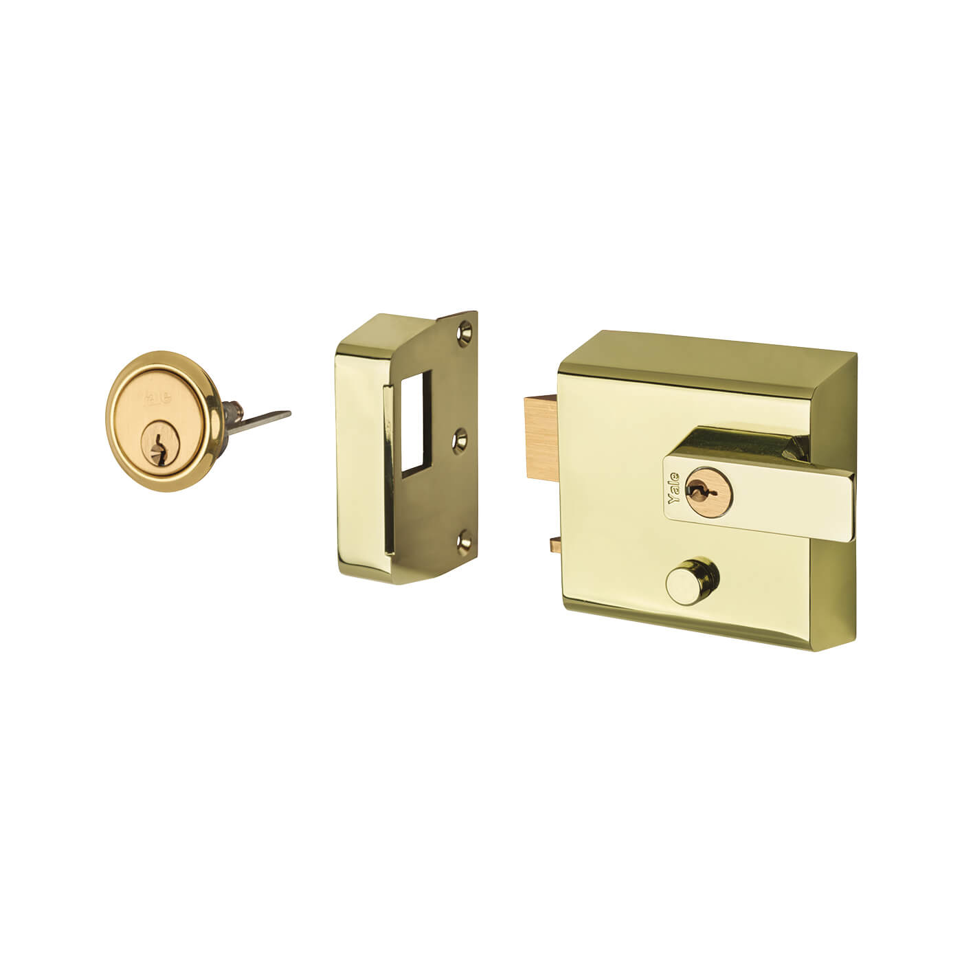 Yale P1 Double Locking Nightlatch - Brass | IronmongeryDirect | Same ...