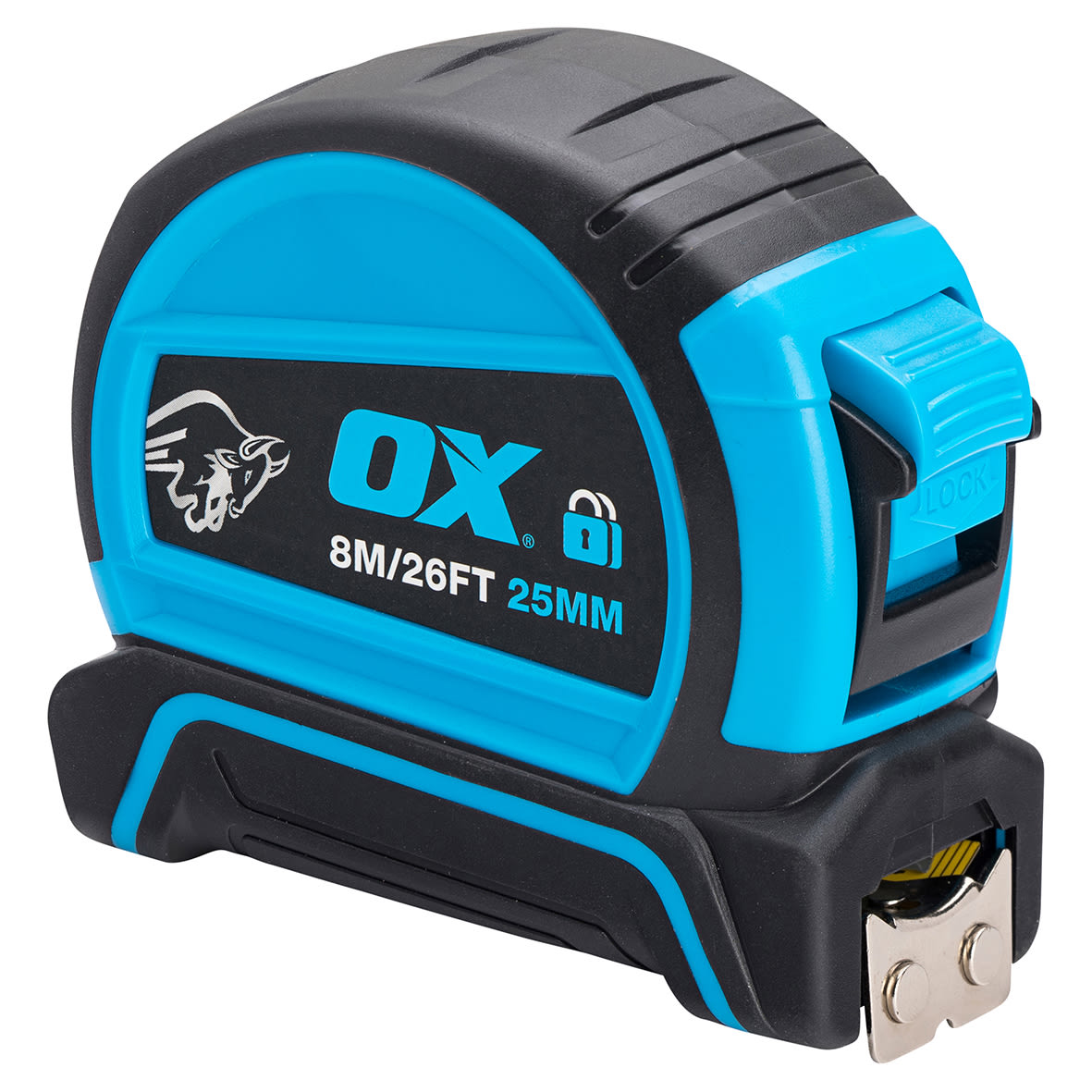 OX Pro Dual Auto Lock Tape Measure - 8m/ 26ft | IronmongeryDirect ...