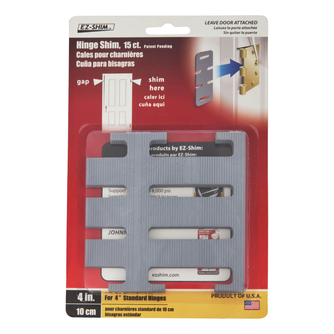 Quick hinge shims 5x 3 shim sets 1.2mm Black | IronmongeryDirect | Same ...