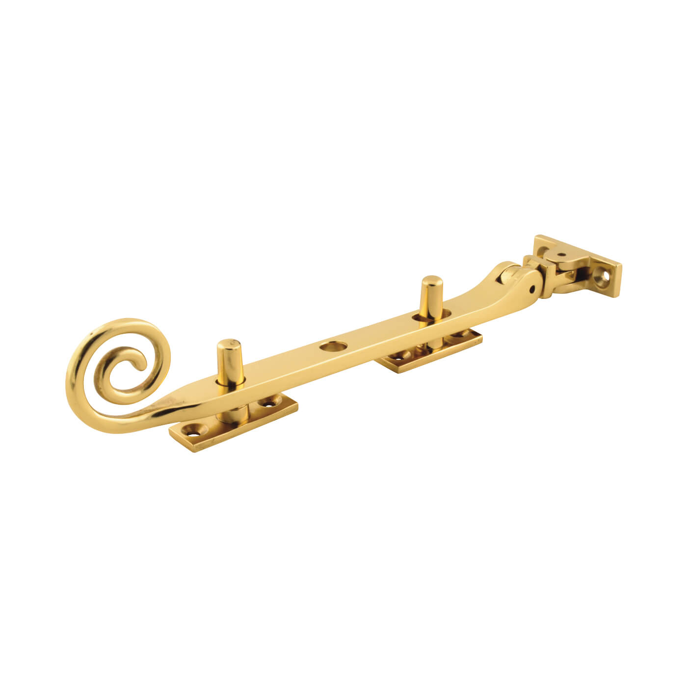 Hampstead Open Curl Window Stay - 10 Inch /250mm - Polished Brass ...