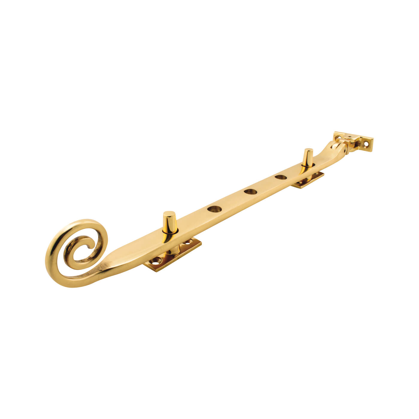 Hampstead Open Curl Window Stay - 12 Inch /300mm - Polished Brass ...