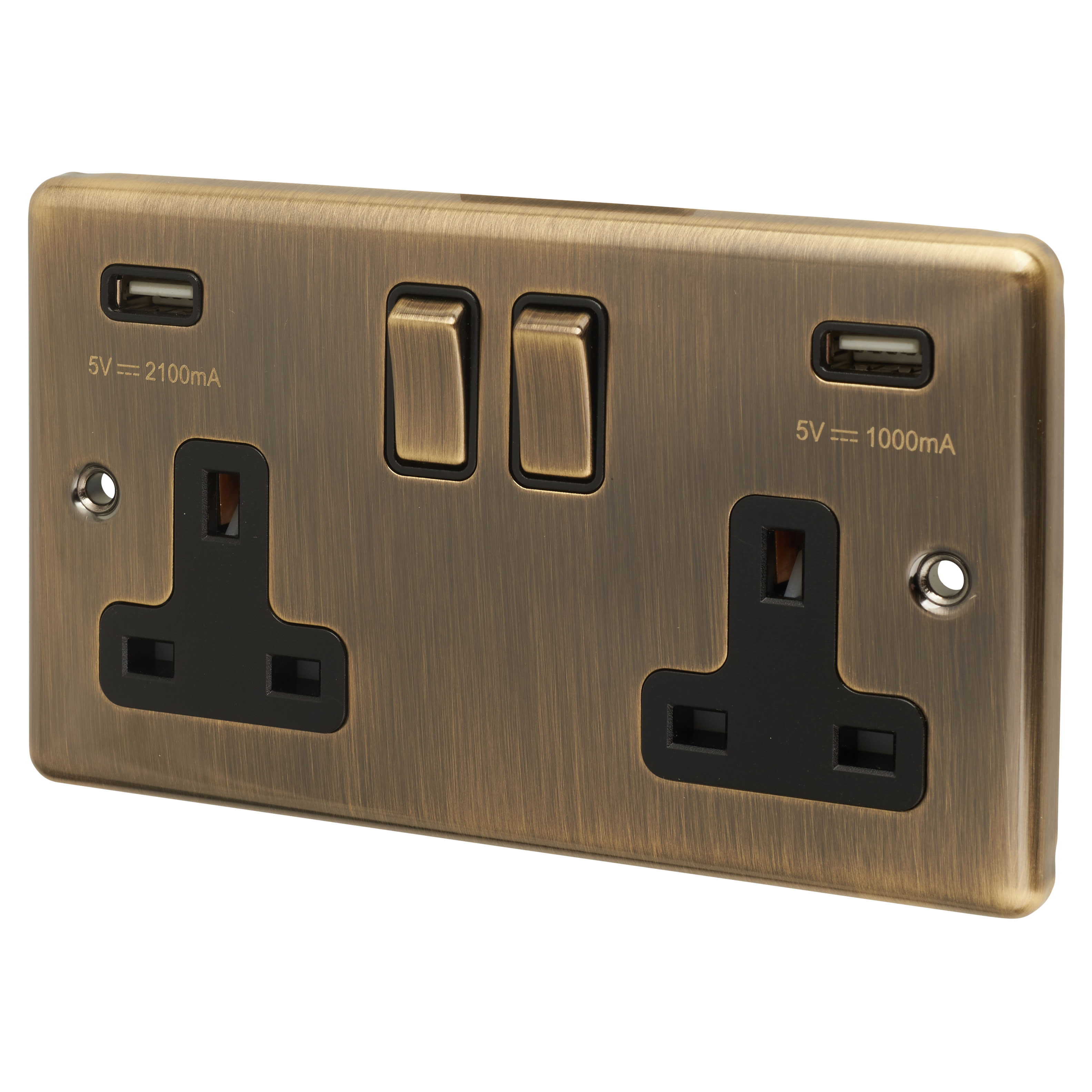 Eurolite Enhance Decorative 13A 2 Gang USB Socket with 2 x USB - 4.2A ...