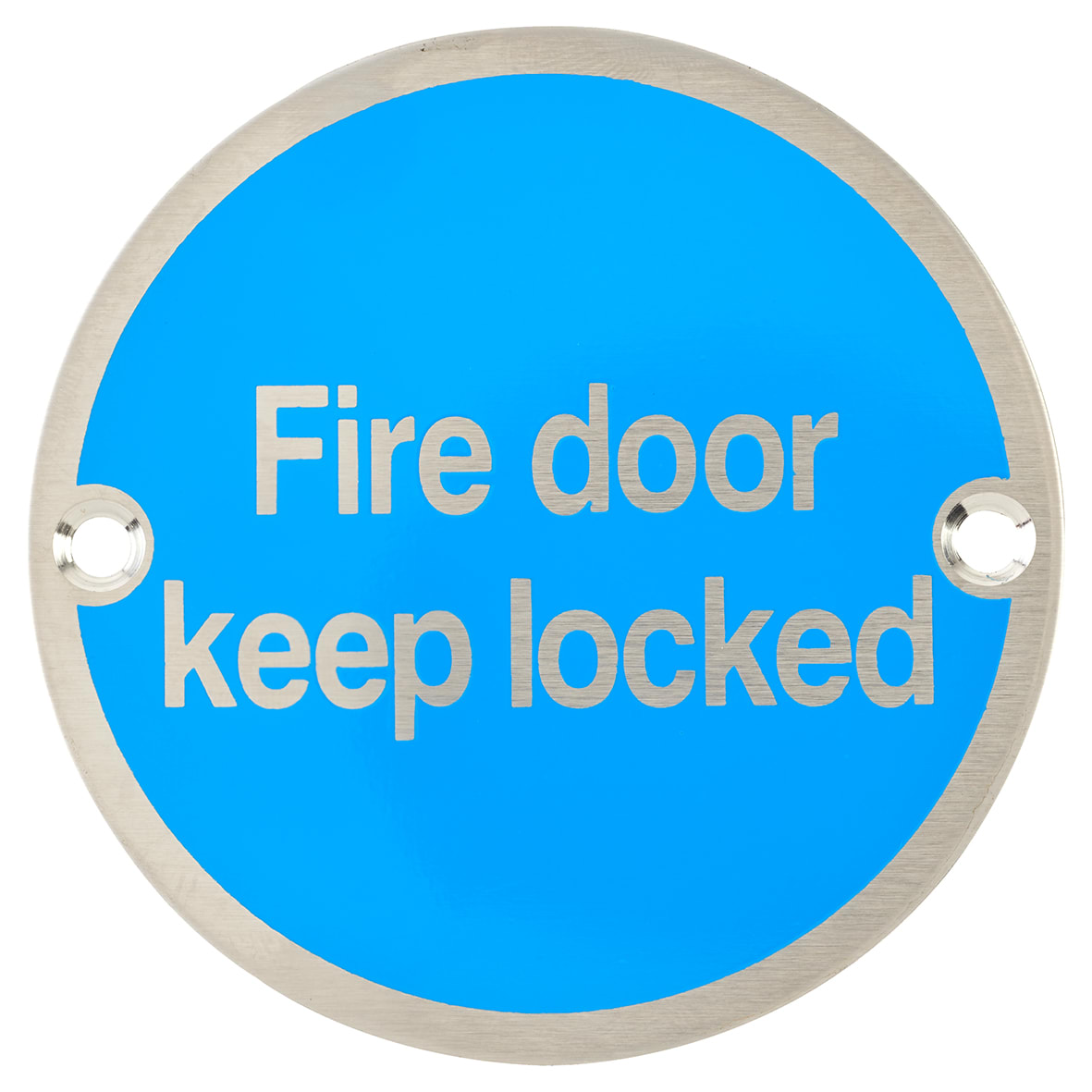 Fire Door Keep Locked Door Sign - 75mm Diameter - Neutral Lettering ...