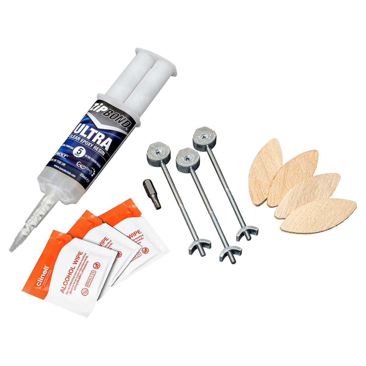 Zipbolt Solid Compact Laminate Worktop Joining Kit - Suits 12 - 15mm Thick Worktops ...