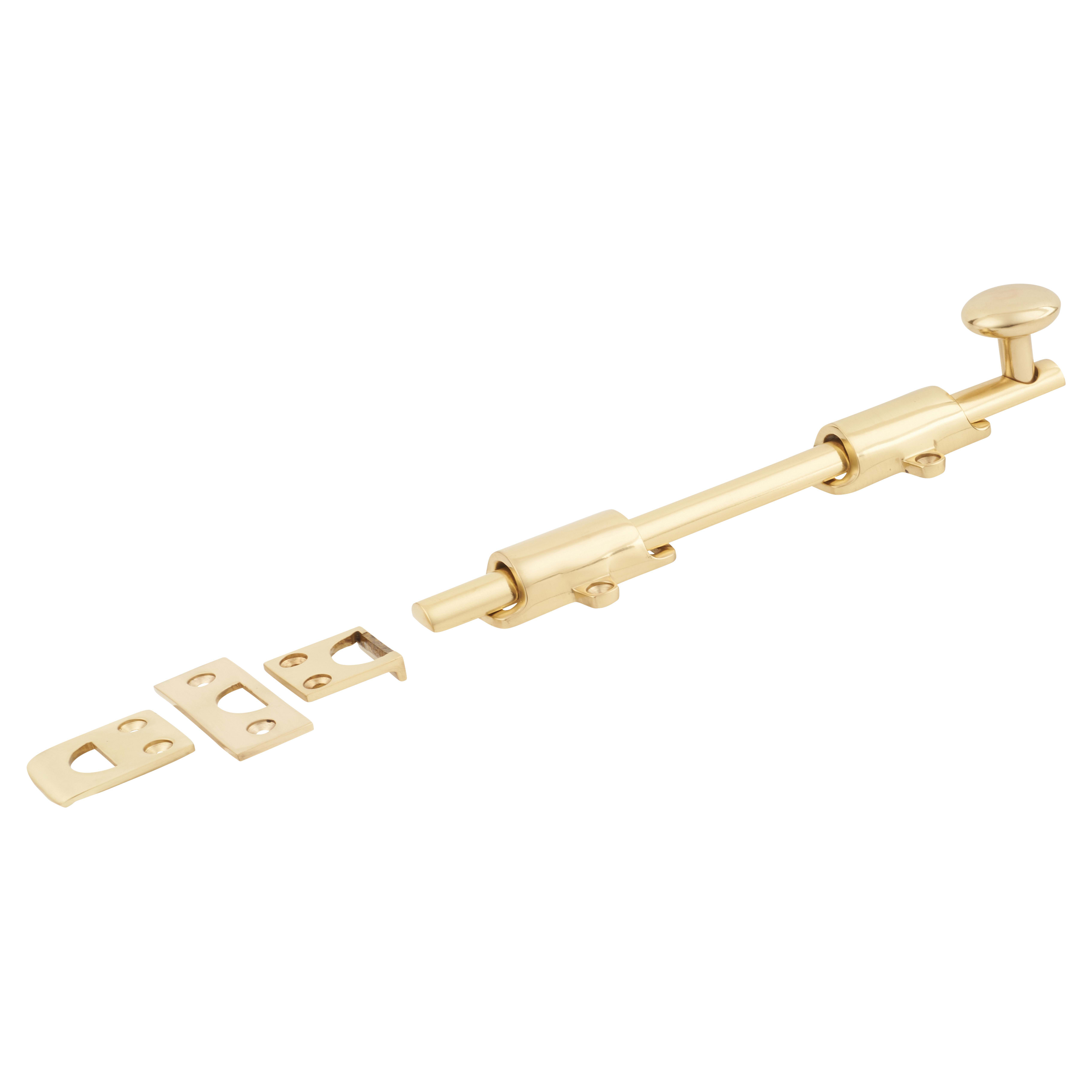 Hampstead French Door Bolt / Flat Section Bolt - 202mm - Polished Brass ...