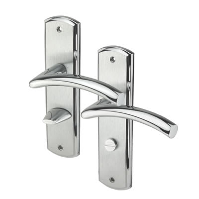 M Marcus Centaur Door Handle - Latch Set - Satin/Polished Chrome ...