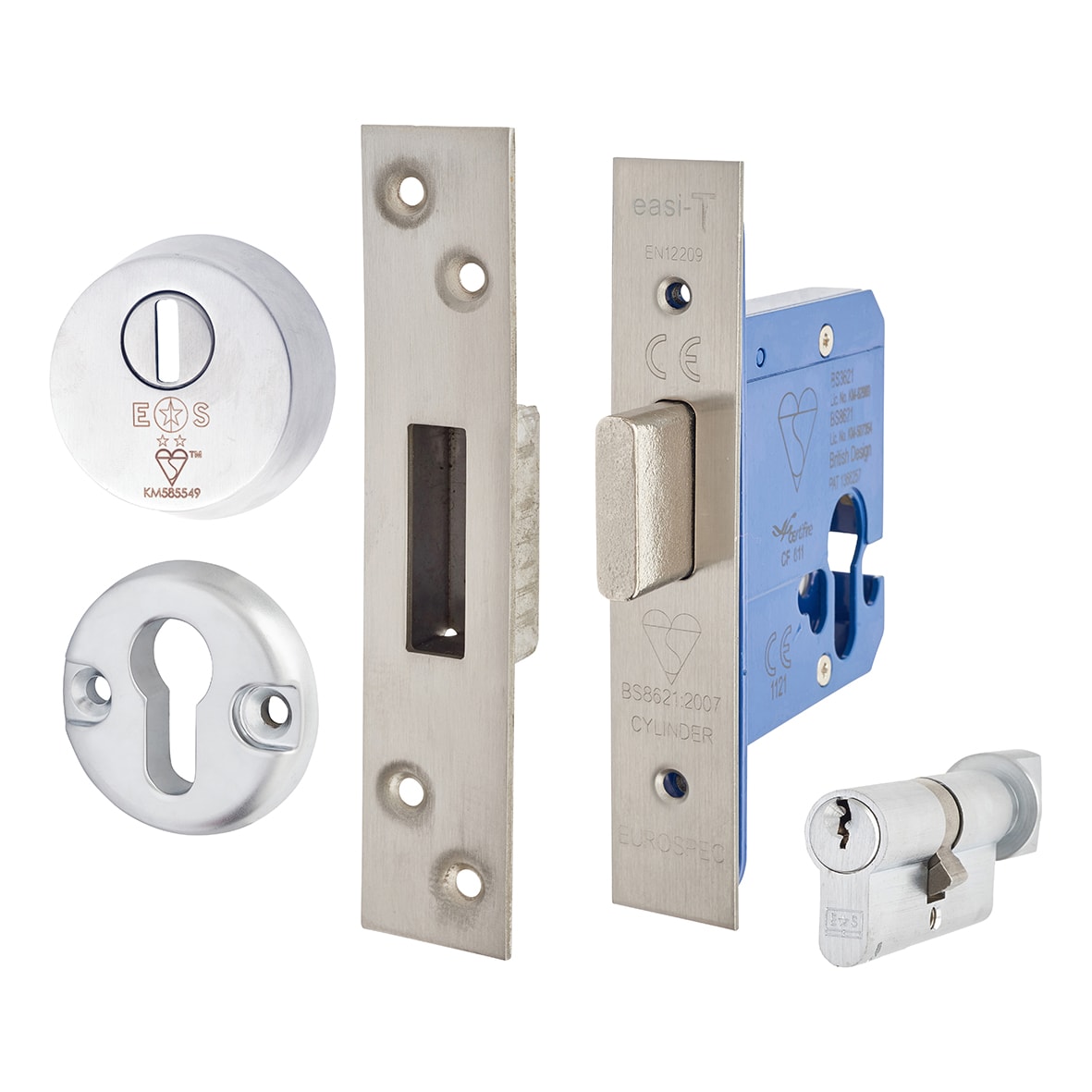 Hampstead BS8621 Euro Deadlock & Thumbturn - 65mm Case - 44mm Backset ...