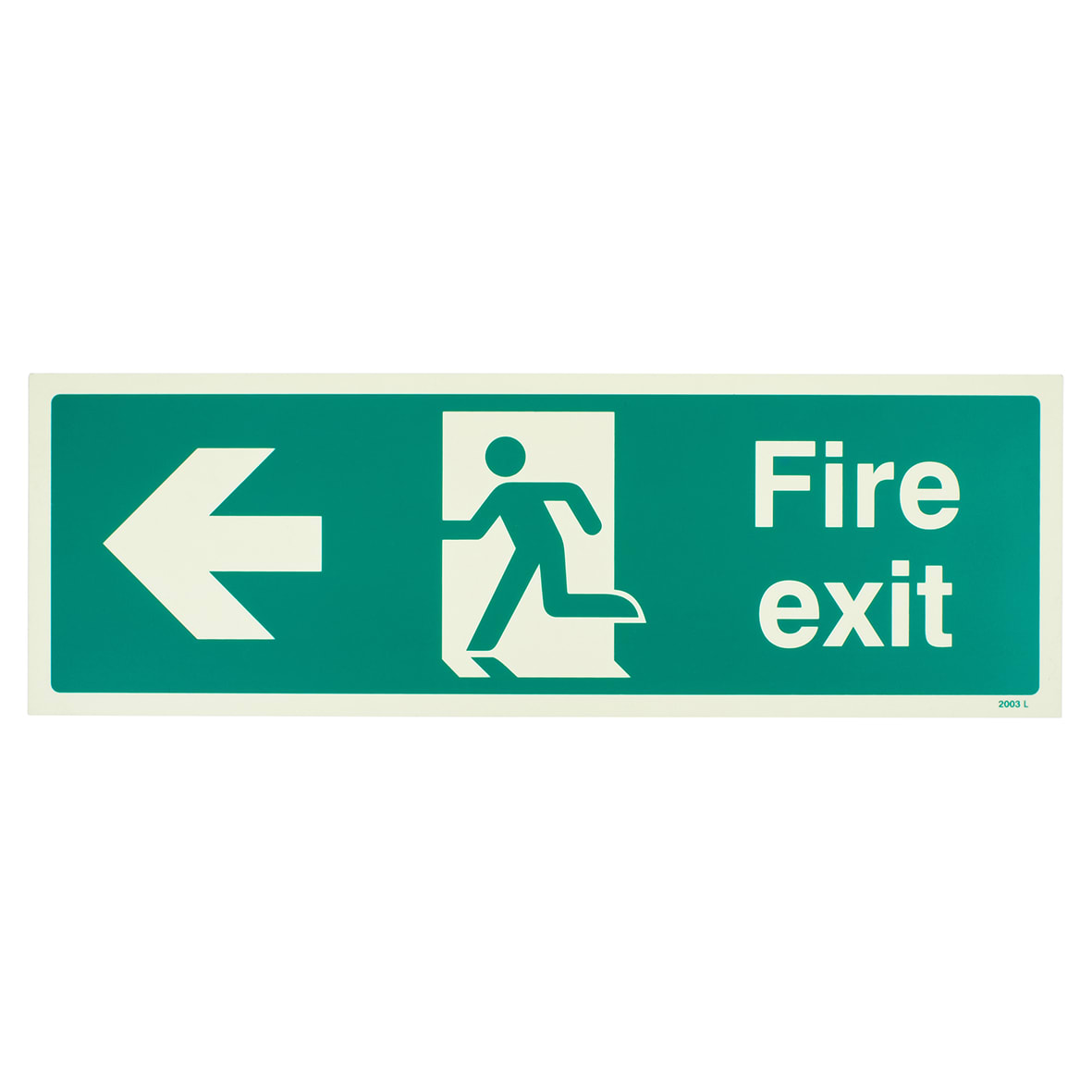 Photoluminescent Fire Exit Running Man Arrow Right Sign 450 X 150mm