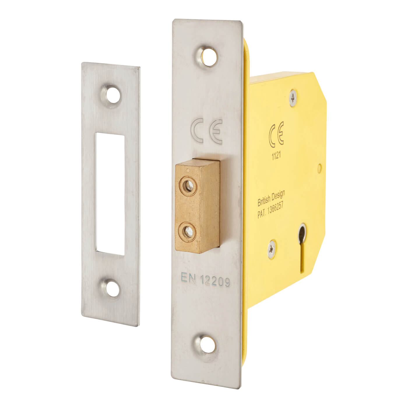 Altro 3 Lever Deadlock - 78mm Case - 57mm Backset - Satin Stainless ...