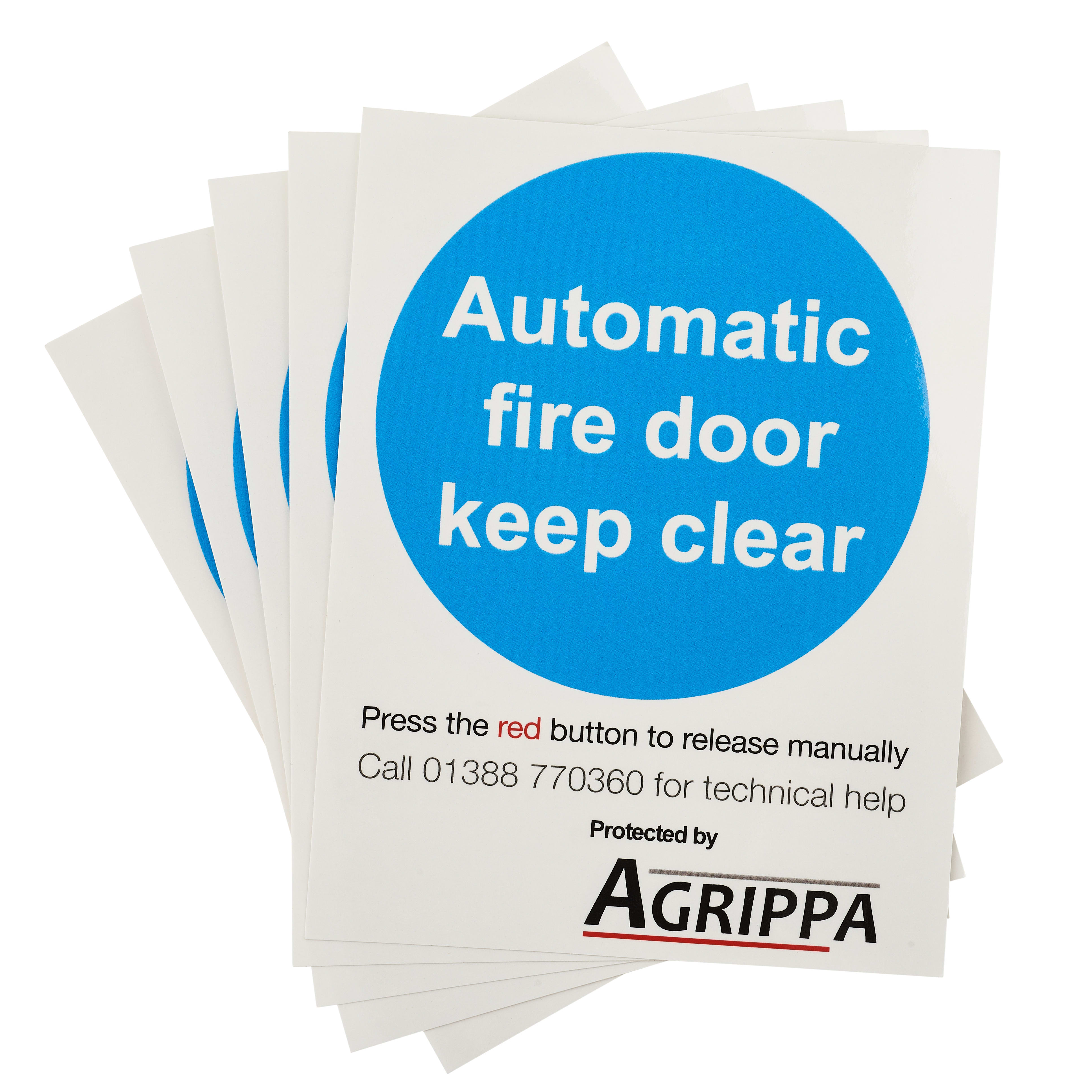 Agrippa Holder Fire Door Stickers - Pack 5 | IronmongeryDirect | Same ...